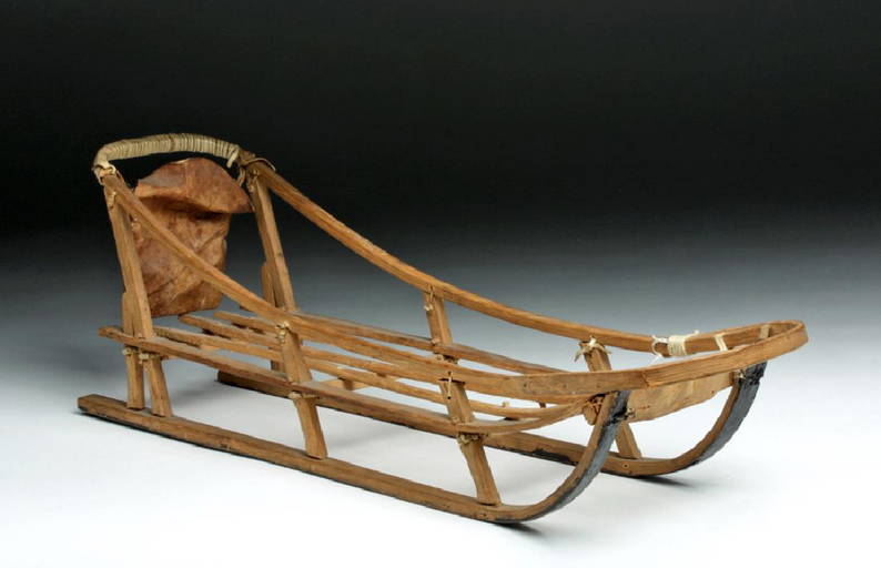 Early 20th C. Alaskan Native Wooden Model Of A Sled