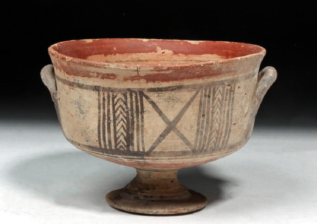 Cypro-Geometric Stemmed Kylix - Bullseye Design