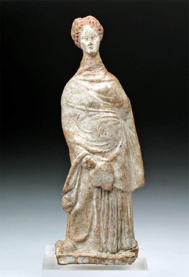 Lovely Greek Tanagra Pottery Figure of a Goddess w/ TL
