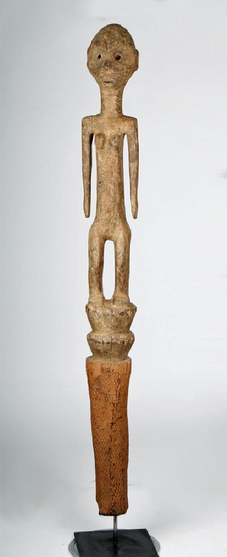 19th C. African Bongo Funerary Post w/ Female Figure
