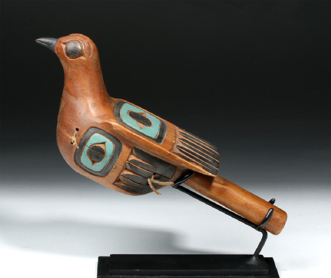 20th C. Northwest Coast Haida Wood Rattle - Bird