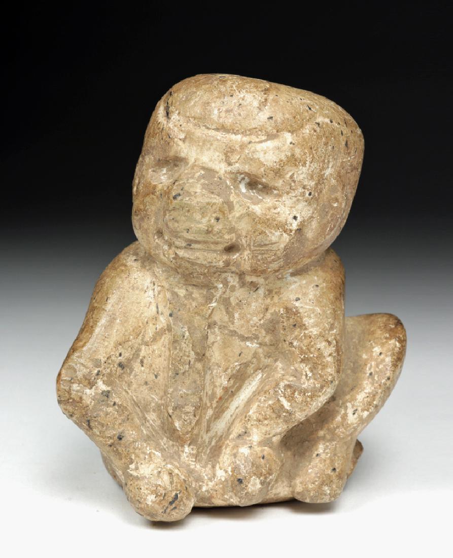 Olmec Stone Seated Dwarf Figure