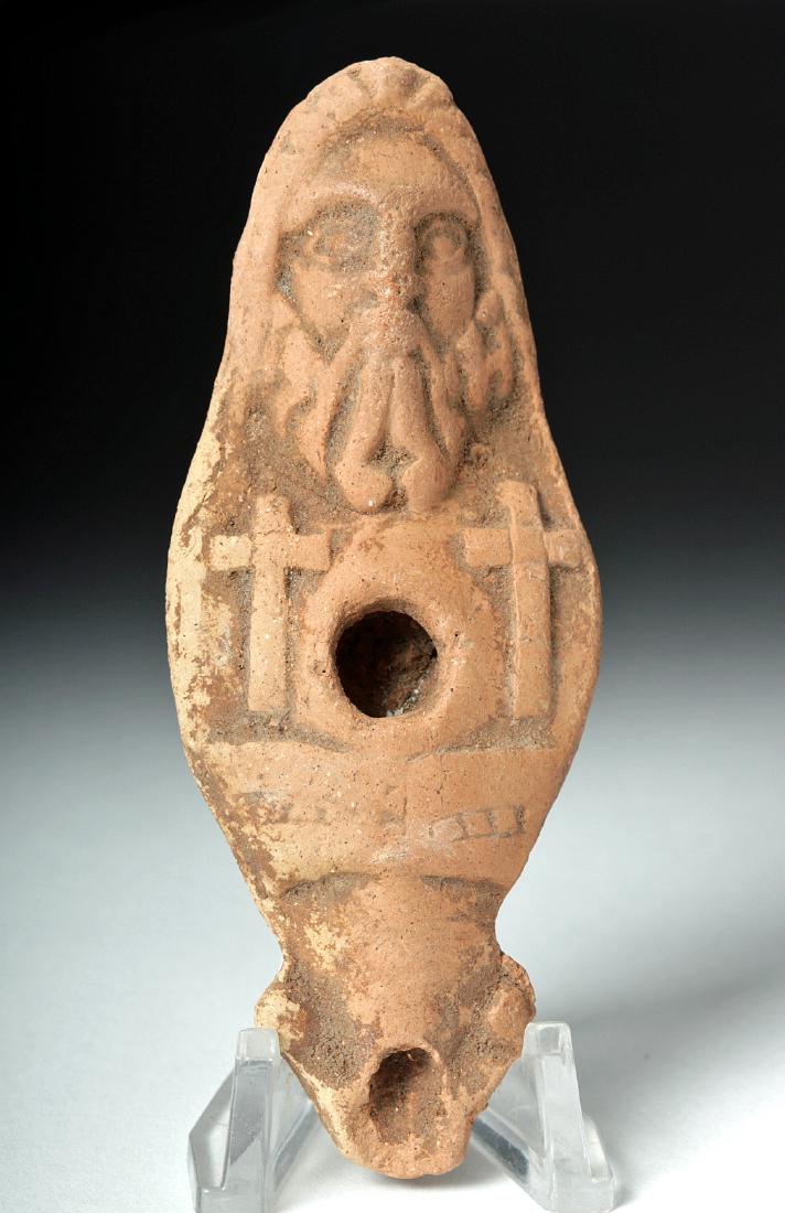 Rare Byzantine Terracotta Oil Lamp Jesus Christ