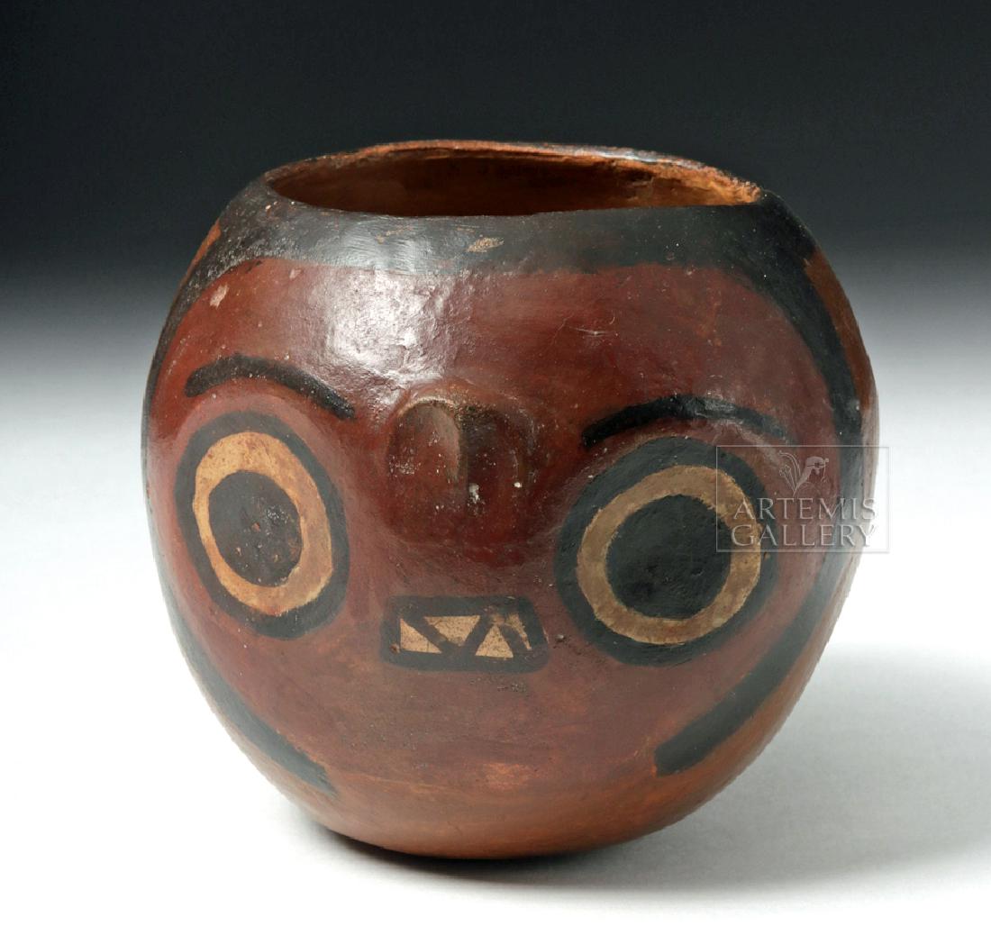 Nazca Pottery Polychrome Skull Cup