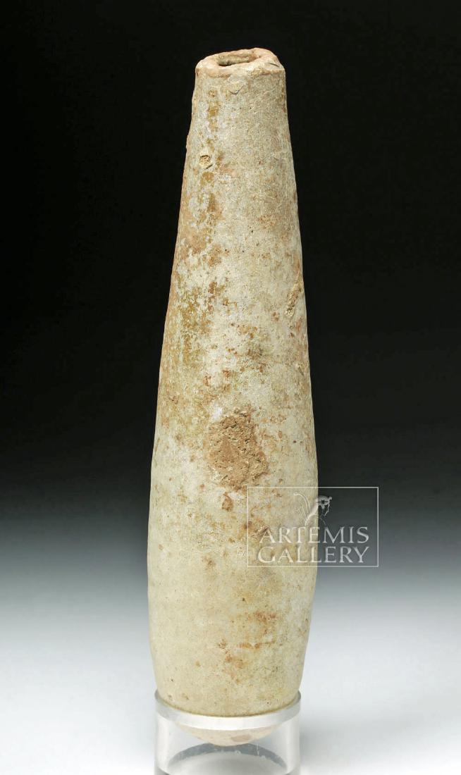 Islamic Glazed Pottery Creamware Tubular Alabastron