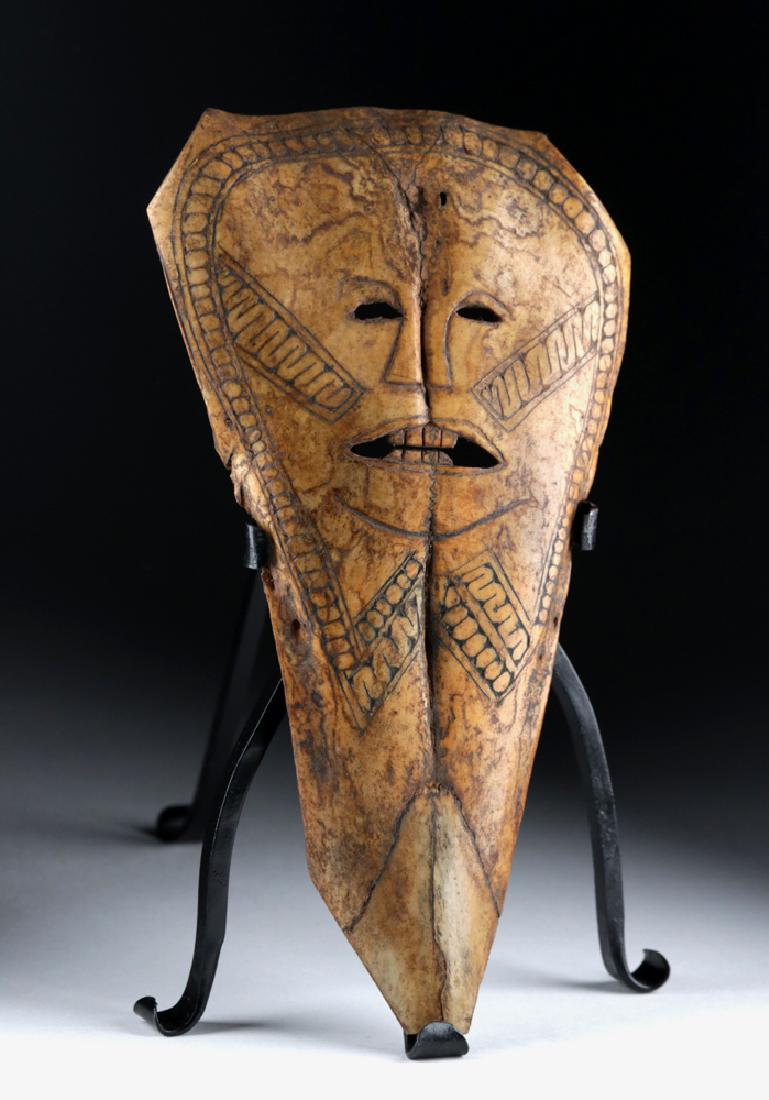 19th C. Naga Boar Skull w/ Incised Designs