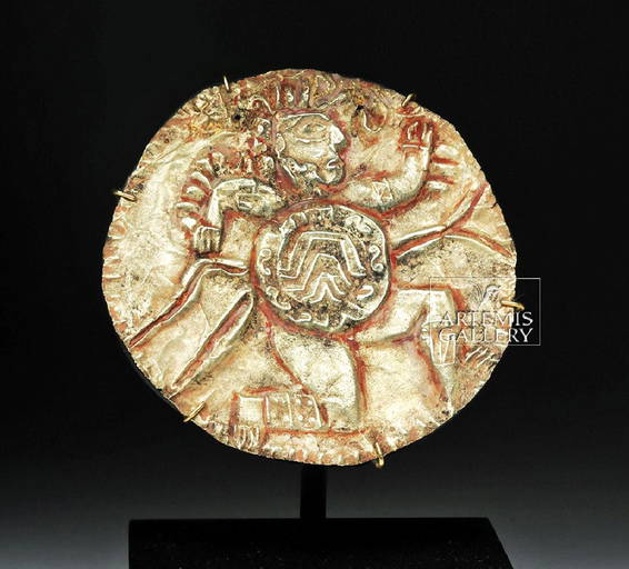Very Rare Aztec Gold Disk Running Warrior