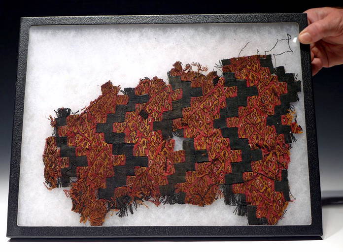 Huari Textile W/ Mythical Creatures, Ex Museum