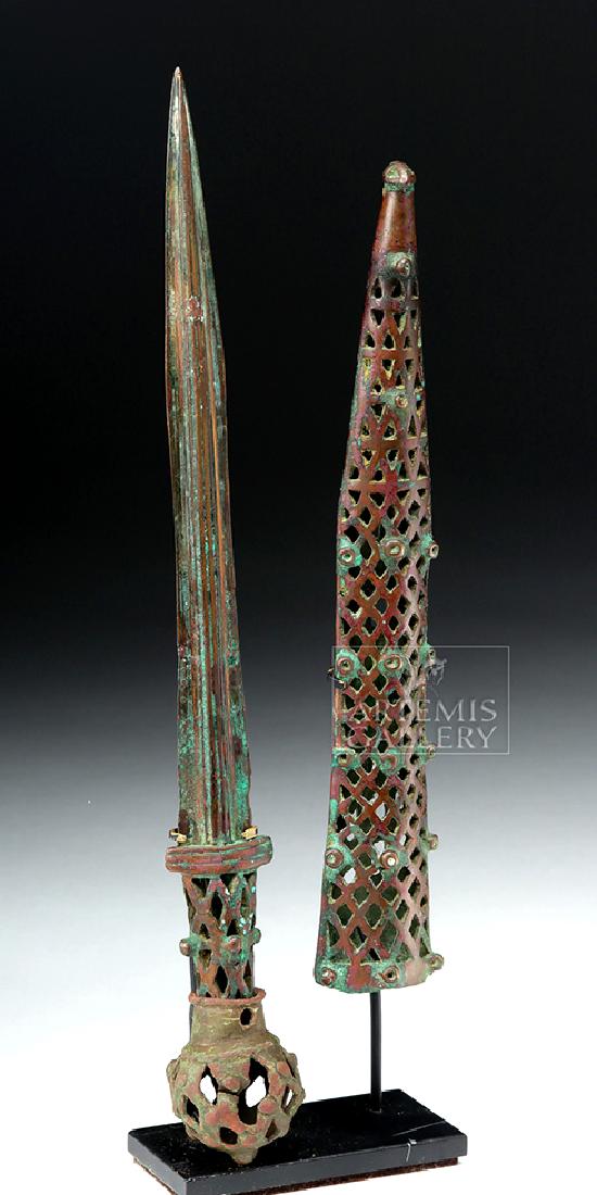Very Rare Near Eastern Bronze Dagger & Sheath