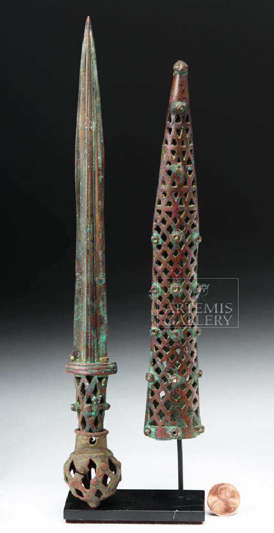Very Rare Near Eastern Bronze Dagger & Sheath