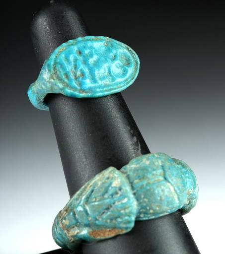 Lot Of 2 Egyptian Faience Rings
