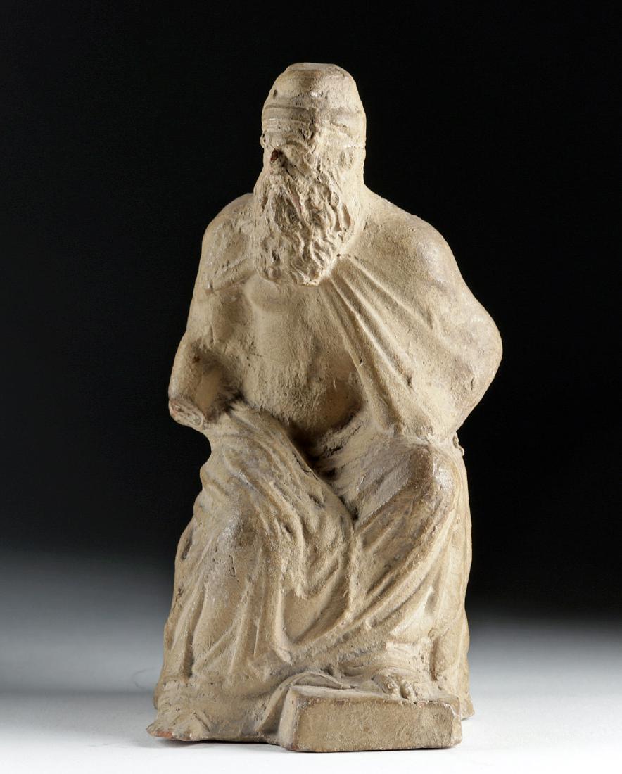 Late 18th C. European Terracotta Seated Philosopher