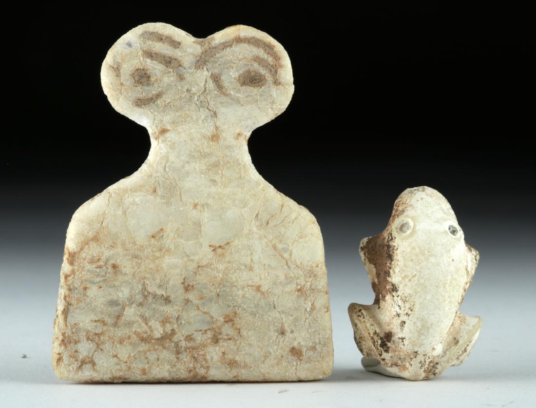 Tell Halaf Stone Figures - Eye Idol + Frog