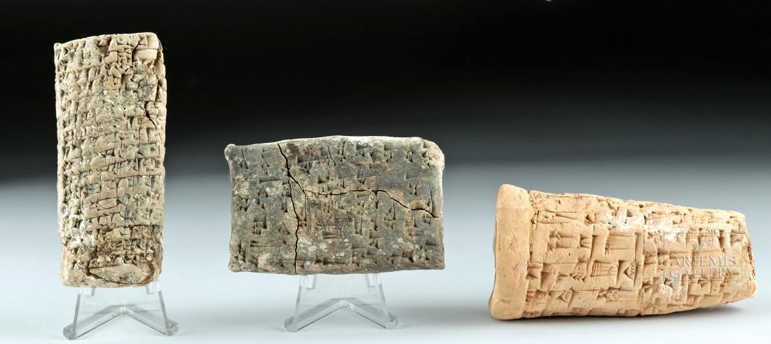 Lot of 3 Mesopotamian Clay Cuneiforms