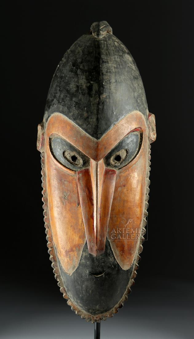 Early 20th C. PNG Painted Wood Ancestor Mask