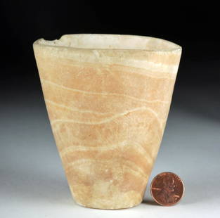 Egyptian Carved Alabaster Cup