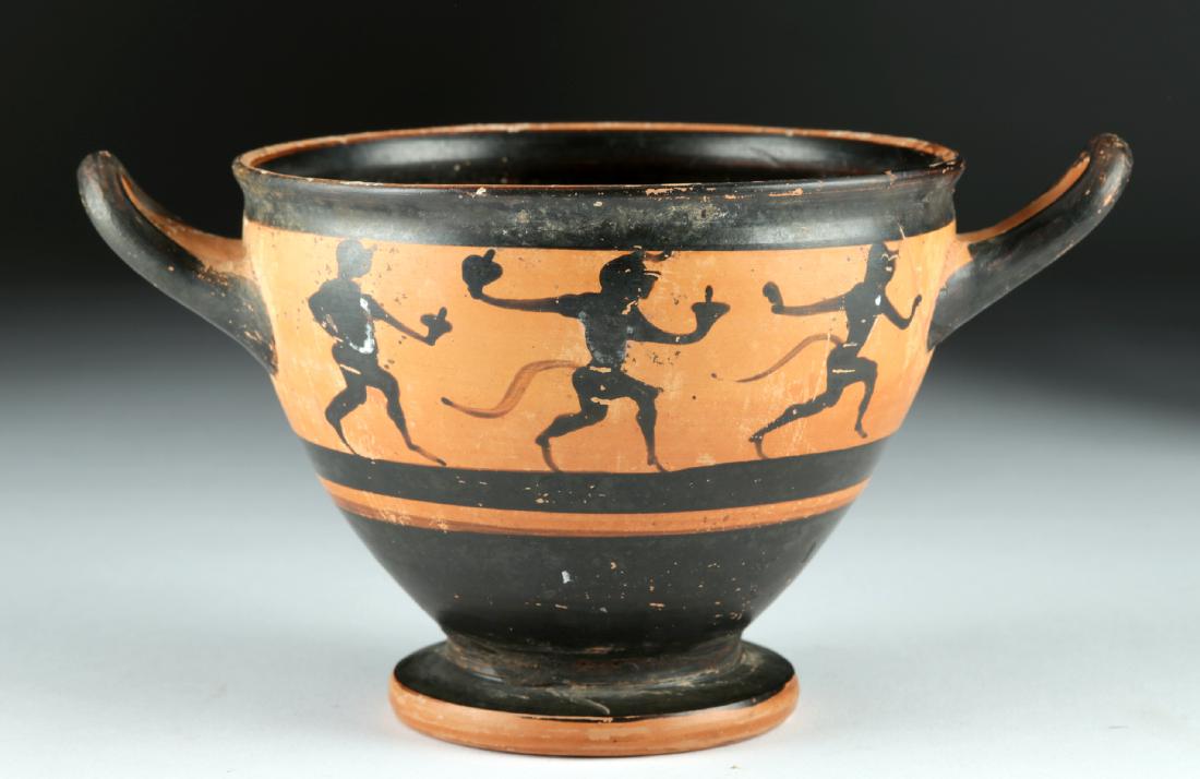 Published Greek Attic Black Figure Skyphos – Satyrs