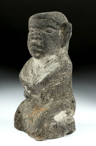 Aztec Volcanic Stone Statue Of A Dwarf