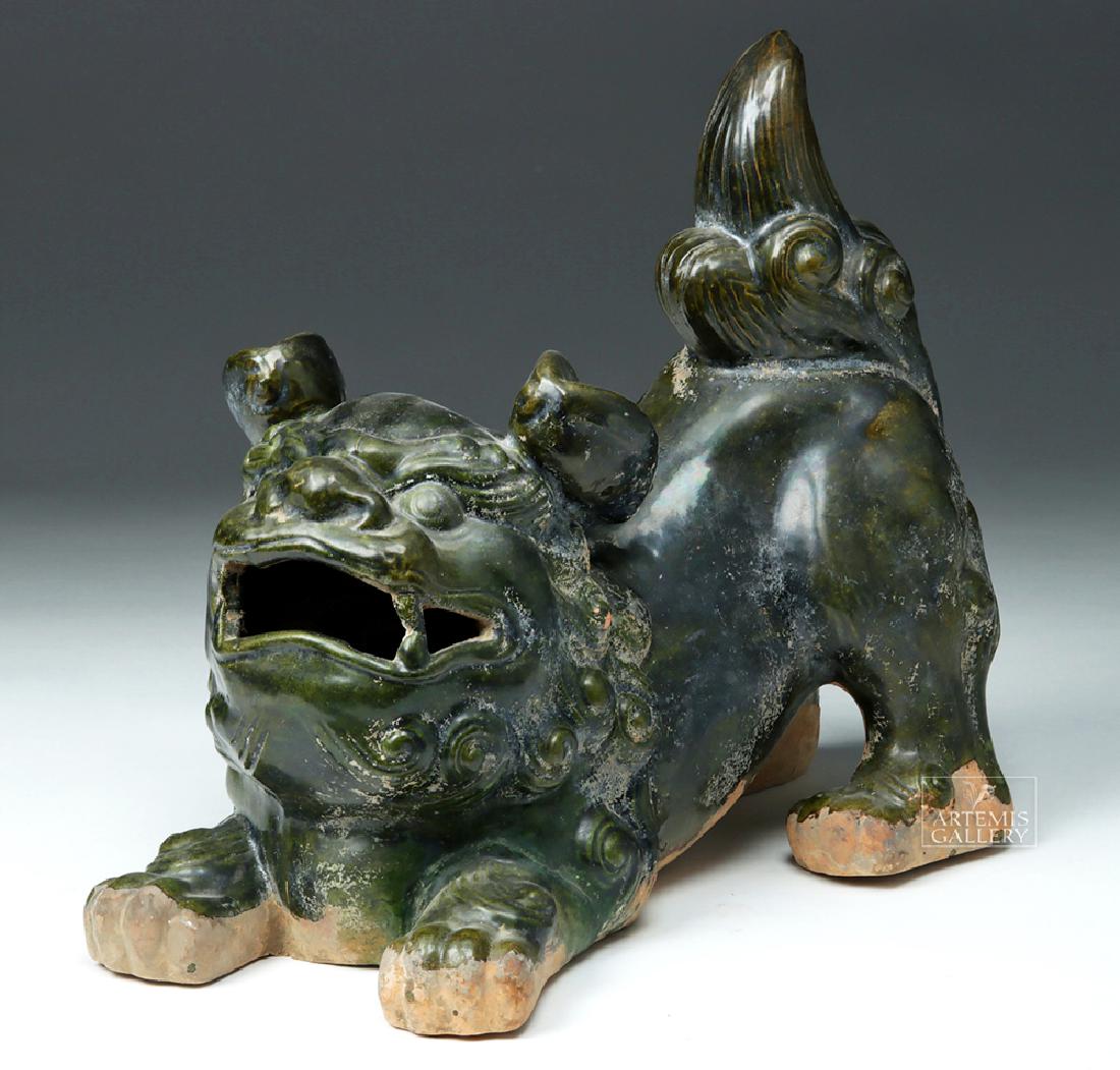 Chinese Ming Dynasty Glazed Ceramic Fu Dog