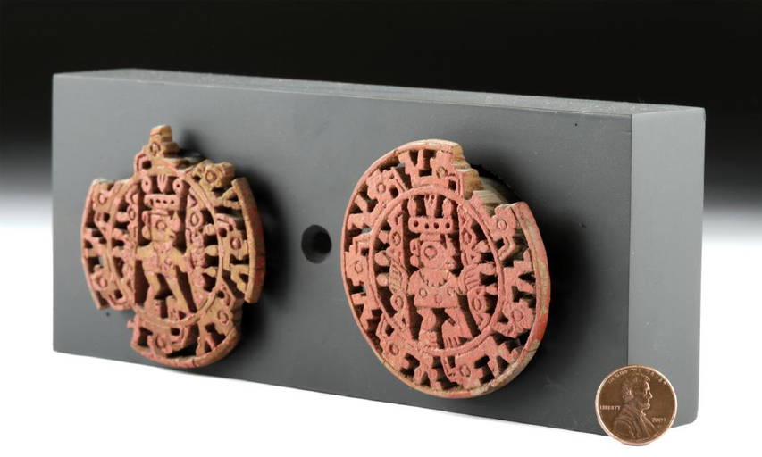 Chimu Wood Ear Spools With Cinnabar Standing Lords