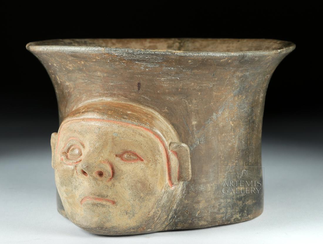 Chavin Polychrome Olla - Dualistic Shaman Face