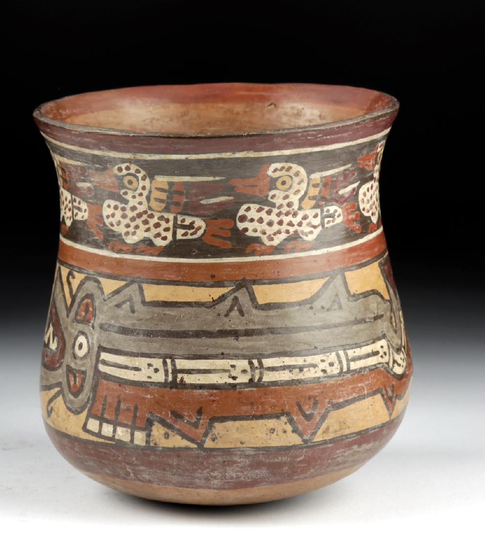 Nazca Polychrome Pottery Vessel - Whales & Ducks