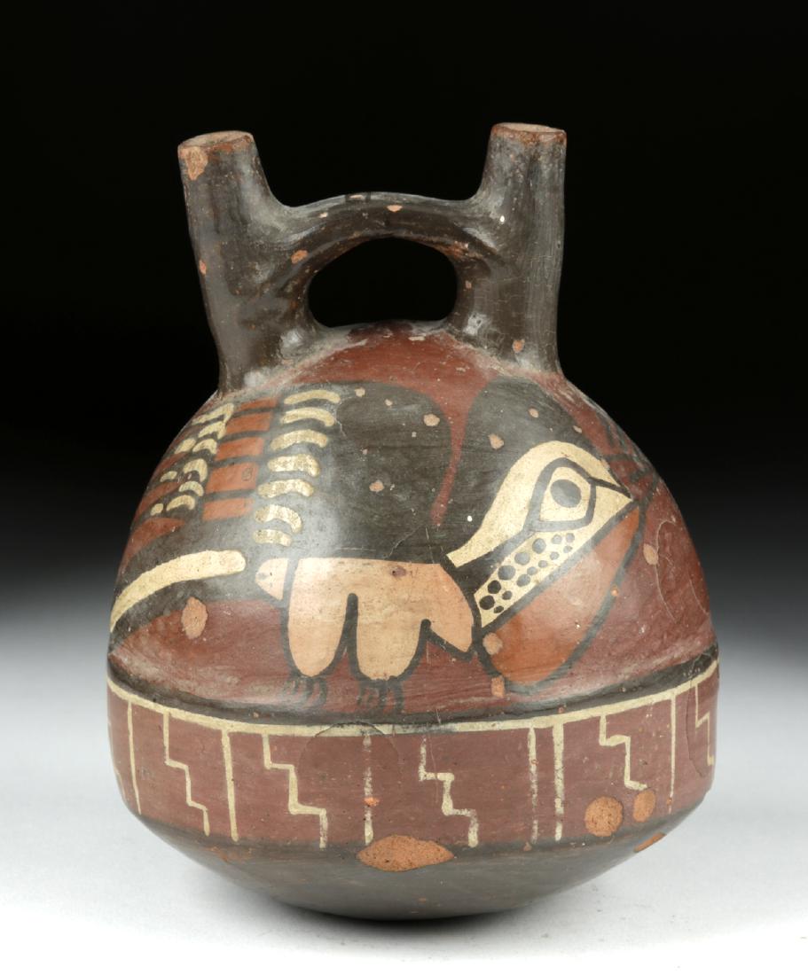Nazca Polychrome Stirrup Vessel - Hummingbirds