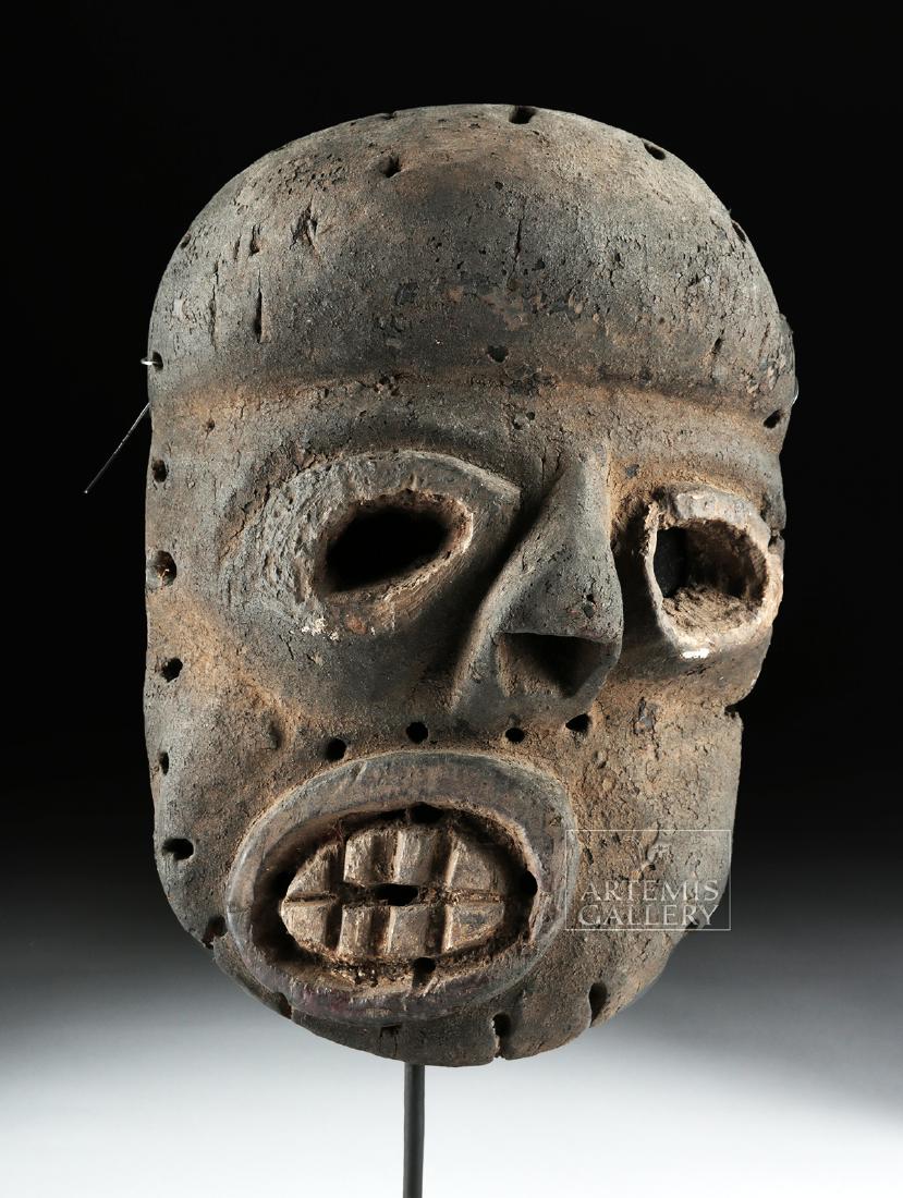 20th C. African Ibibio Painted Wood Ekpo Mask