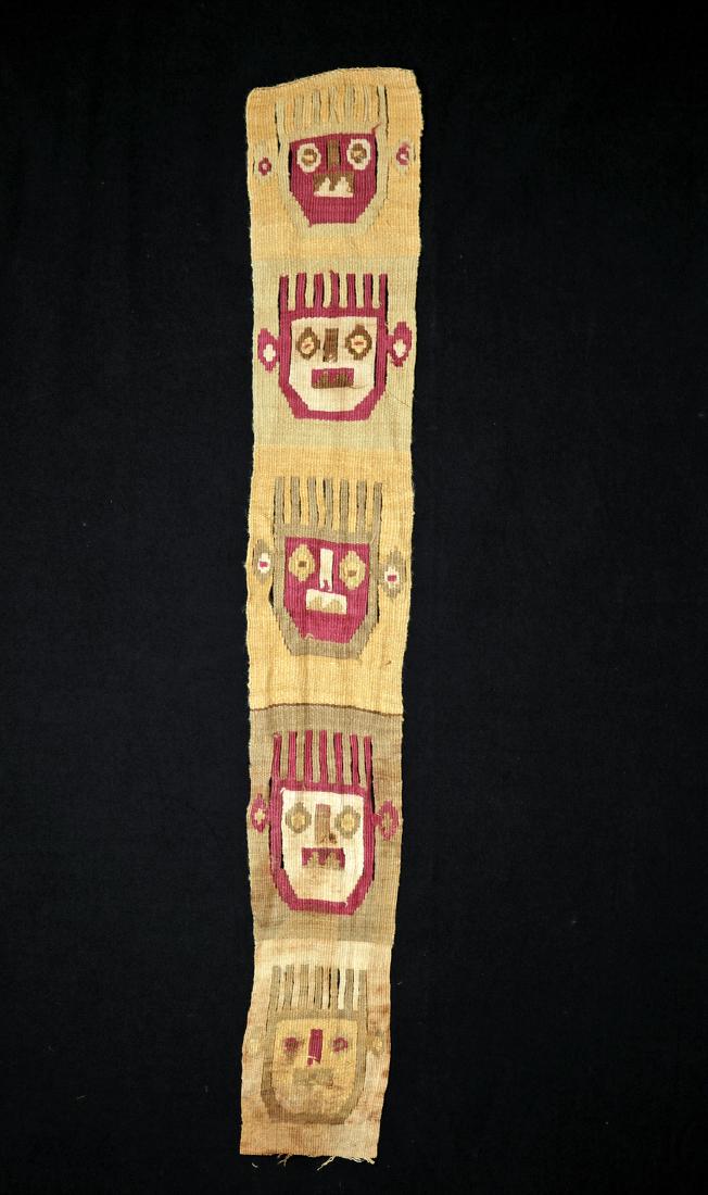 Fine Huari Textile Panel w/ Anthropomorphic Faces