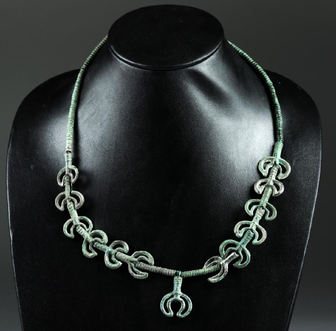 Viking Bronze Neck Torque w/ Decorative Beads