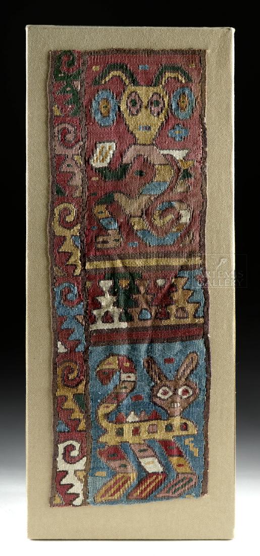 Mochica / Huari Textile Border Panel - Monkey & Jaguar