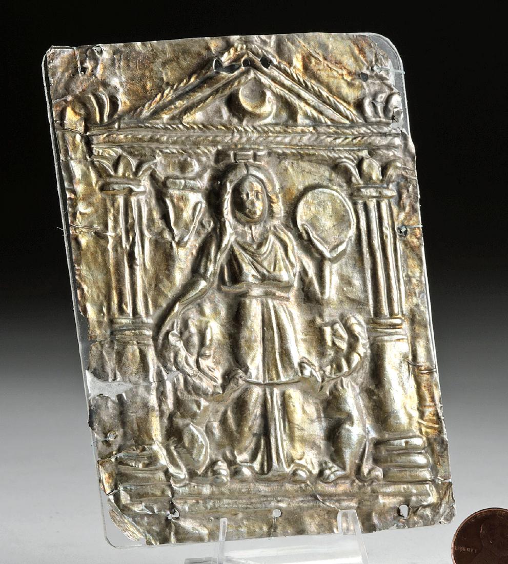 Roman Silver Repousse Panel - Cybele and Lions