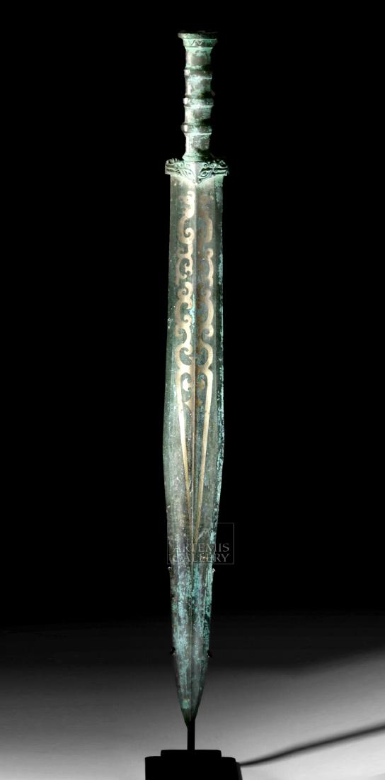 Chinese Zhou Dynasty Tinned Bronze / Tin Short Sword