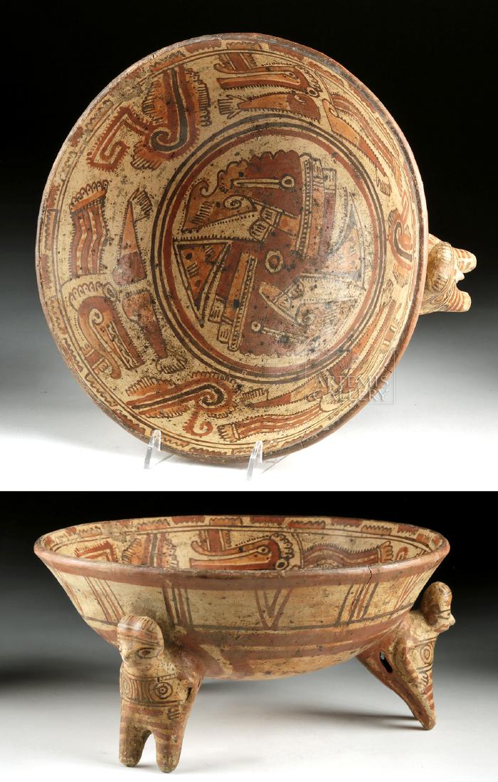 Rare Stunning Costa Rican Pottery Tripod Vessel