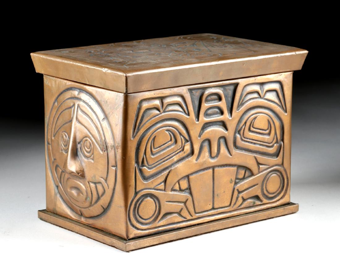 20th C. Haida Copper Hinged Box