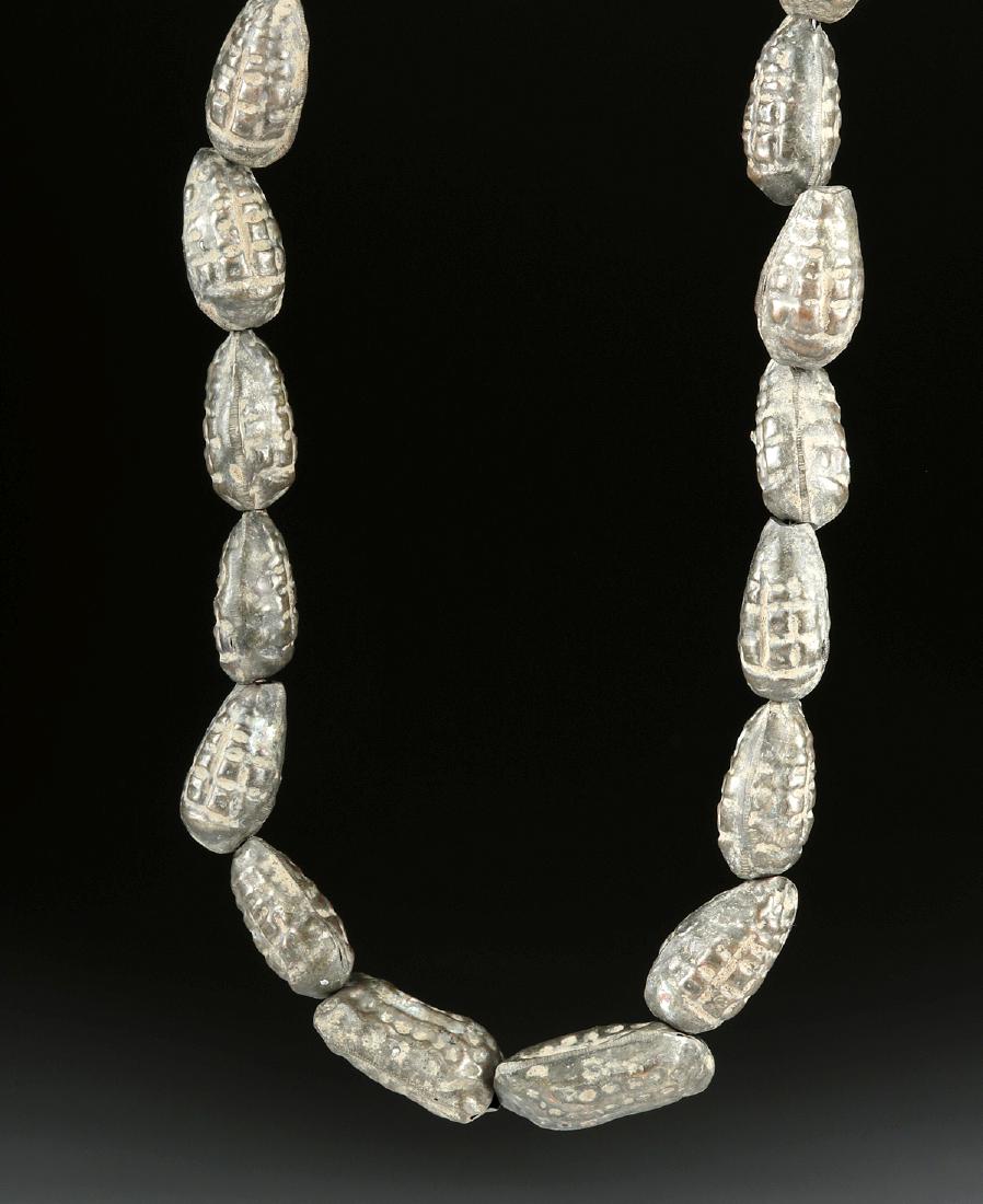 Rare Moche Silvered Copper Necklace - Peanuts & Corn
