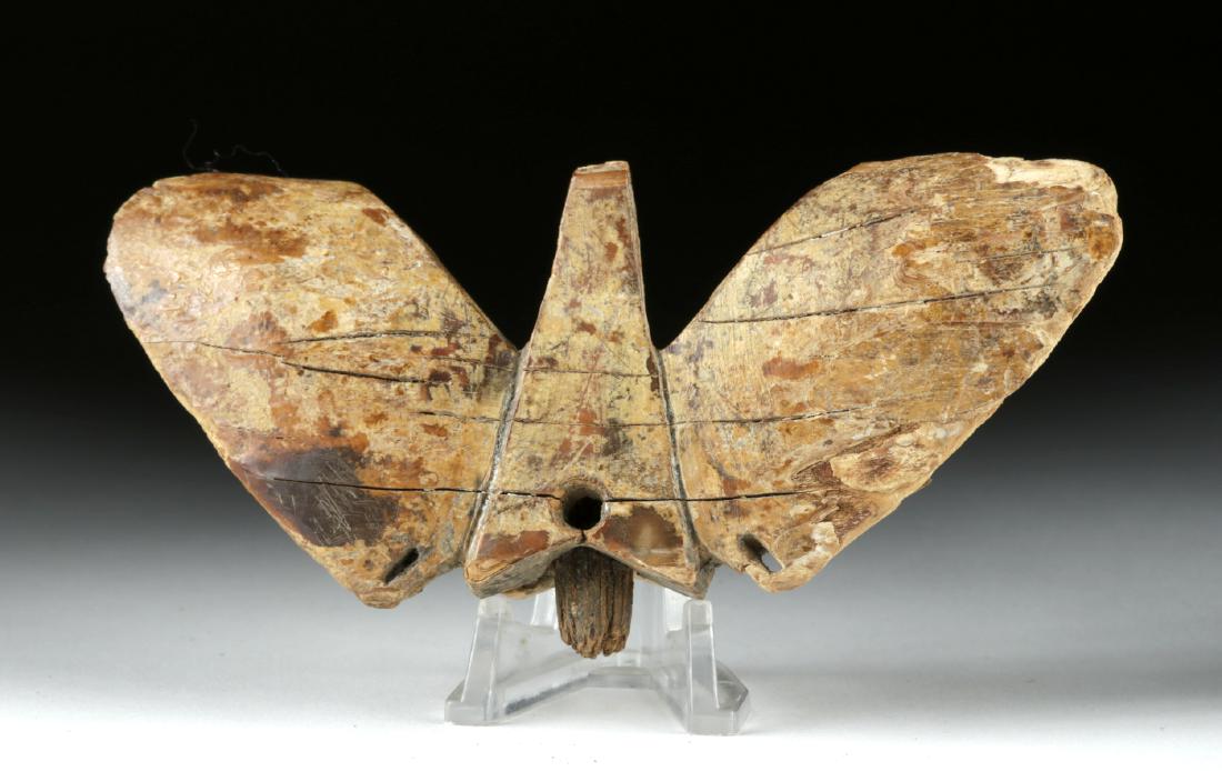 Prehistoric Inuit Fossilized Bone Atlatl Stabilizer