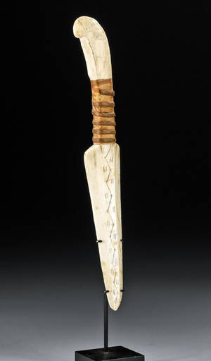 Early 20th C. Inuit Walrus Tusk Ceremonial Dagger