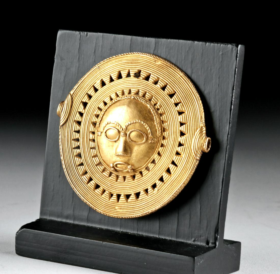 19th C. African Akan 15K+ Gold Disc Pendant w/ Face - Oct 03, 2019 ...