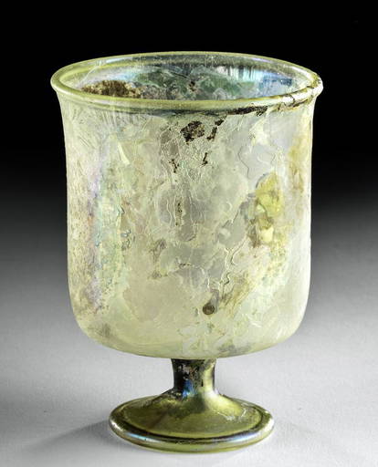 Gorgeous Roman Glass Stemmed Goblet