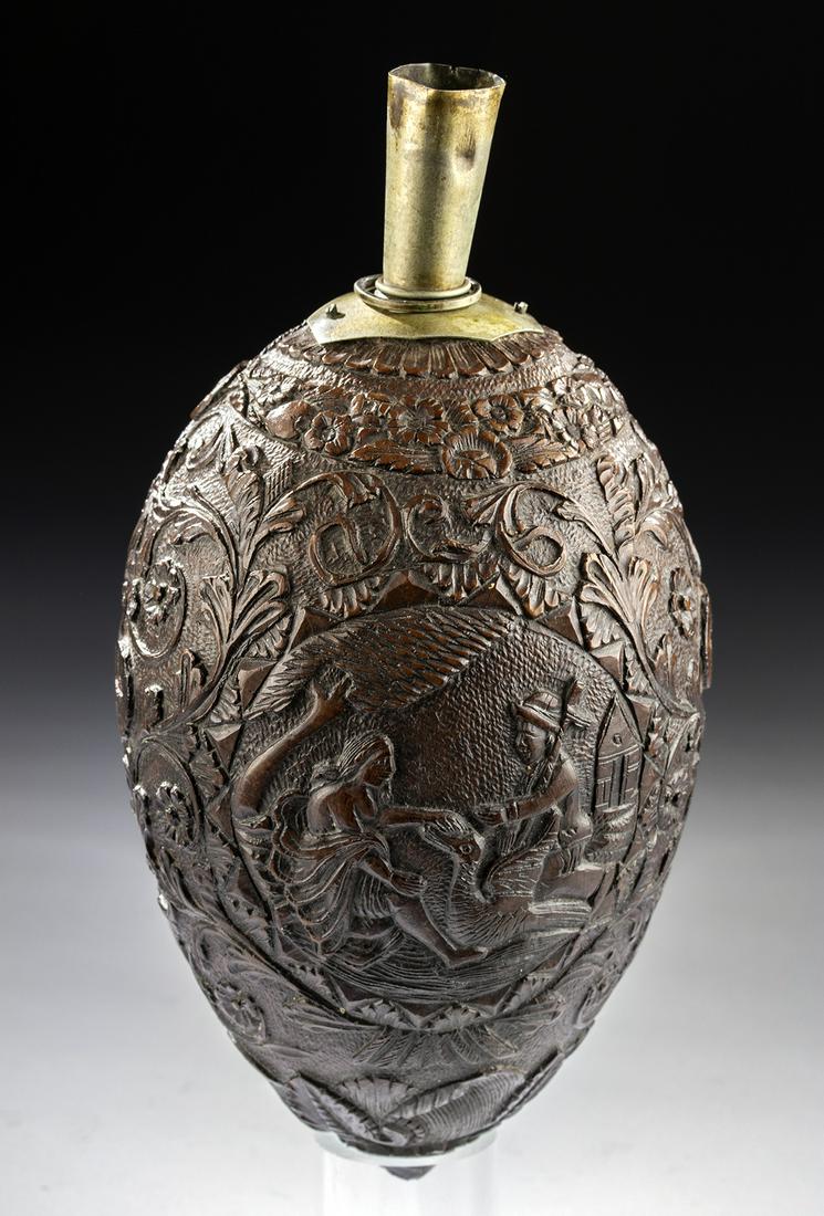 19th C. British Sailor Carved Coconut Powder Flask - Jan 07, 2020 ...