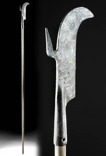 C 1700s Crescent Iron Halberd Head W/makers Mark