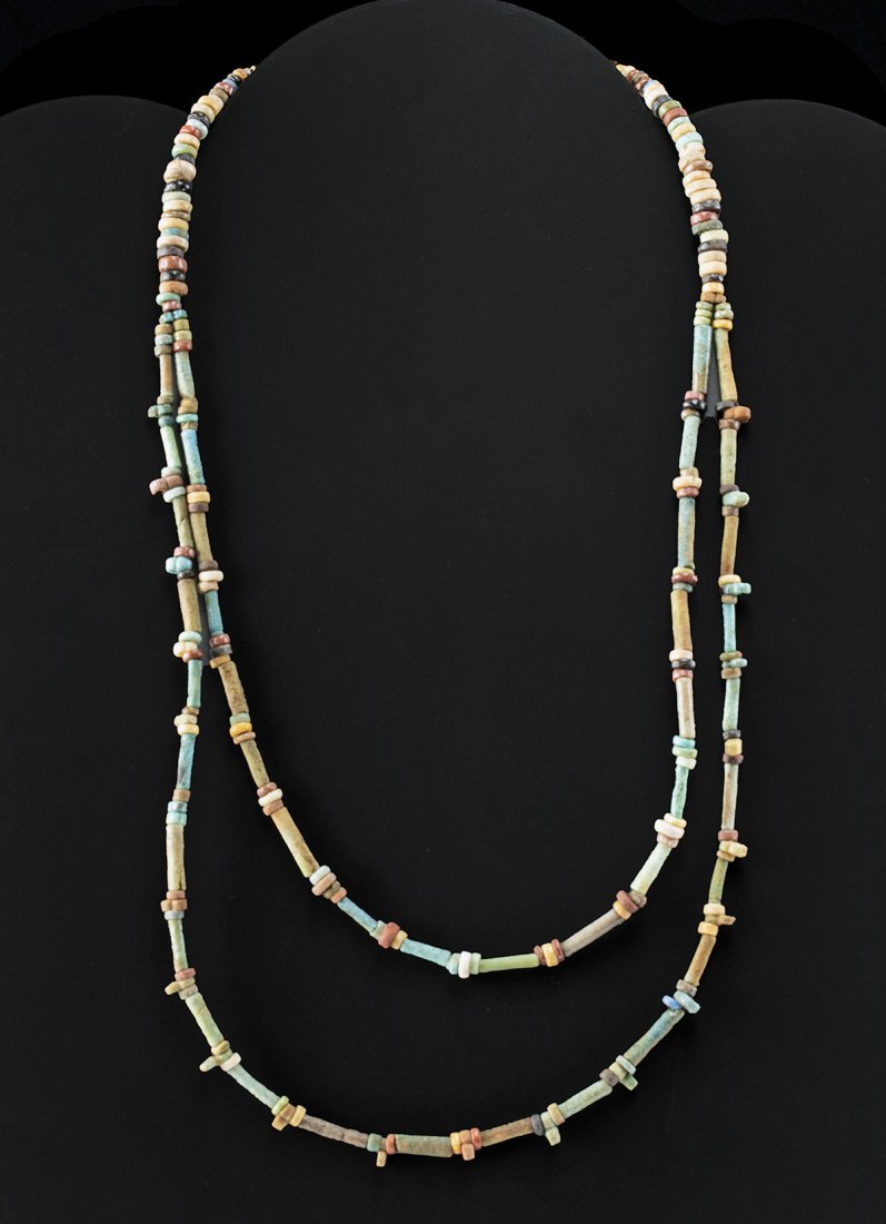 Egyptian Faience Bead Necklace w/ 2 Strands - Apr 30, 2020 | Artemis ...