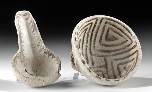 Lot Of 3 Anasazi Pottery Ladles Mesa Verde Museum