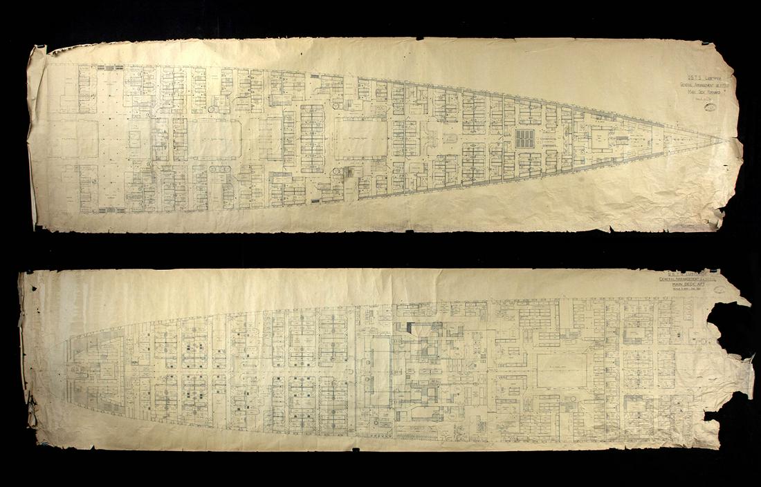 Rare / Massive 1900s Lusitania Blueprints - Main Deck - Jun 04, 2020 ...