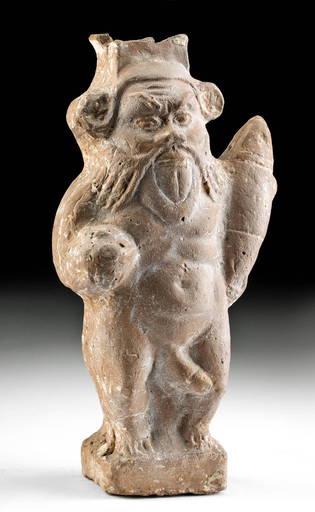 Romano Egyptian Pottery Standing Figure Of Bes