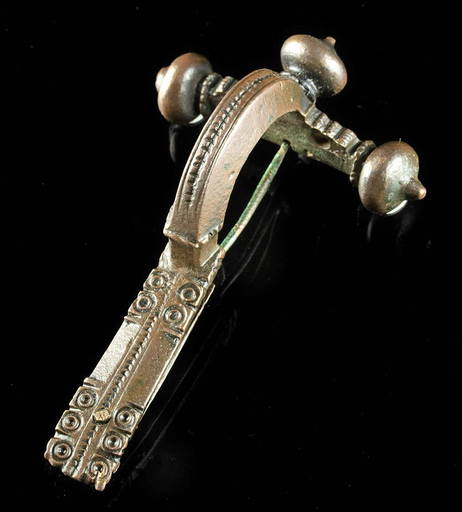 Roman Brass Crossbow Fibula W/ Attractive Details