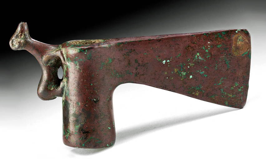 Mesopotamian Copper Socketed Axe Head W/ Ram