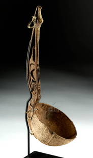 Early 20th C. Indonesian Dayak Coconut Shell Ladle