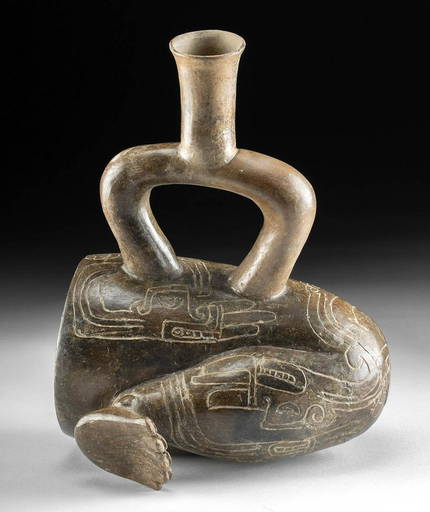 Chavin Cubisnique Pottery Sacrificial Leg Vessel